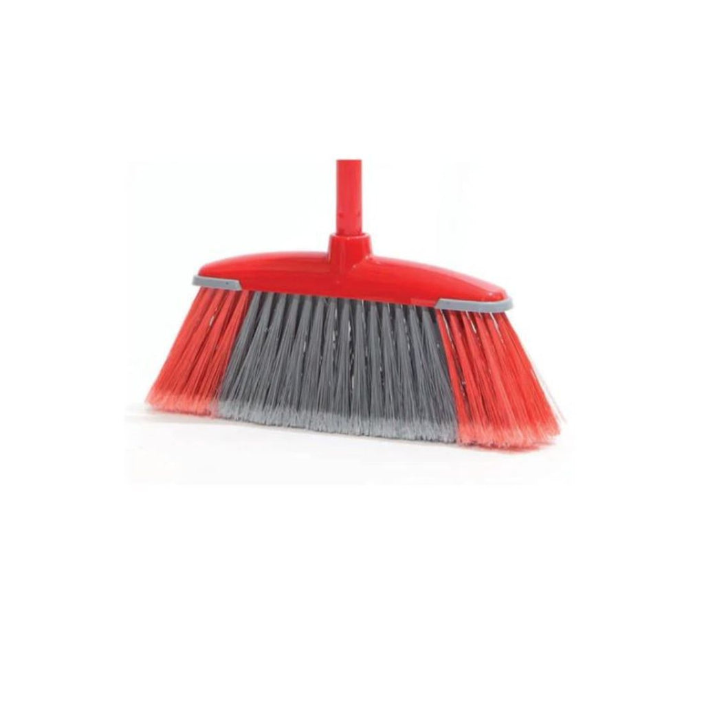 Mr. Brush Logika Soft Broom With Metal Handle 120cm, Red Silver in UAE