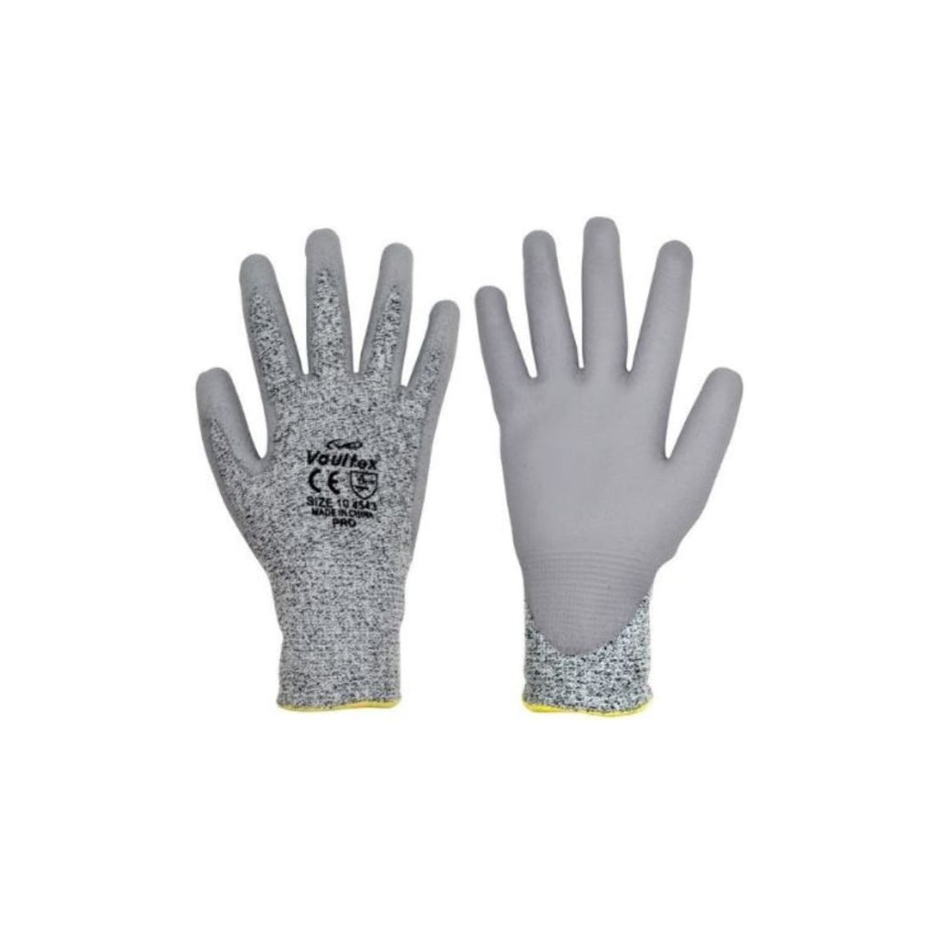 Vaultex PRO Anti-Cut PU Coated Gloves Grey in Dubai | UAE, NQCART