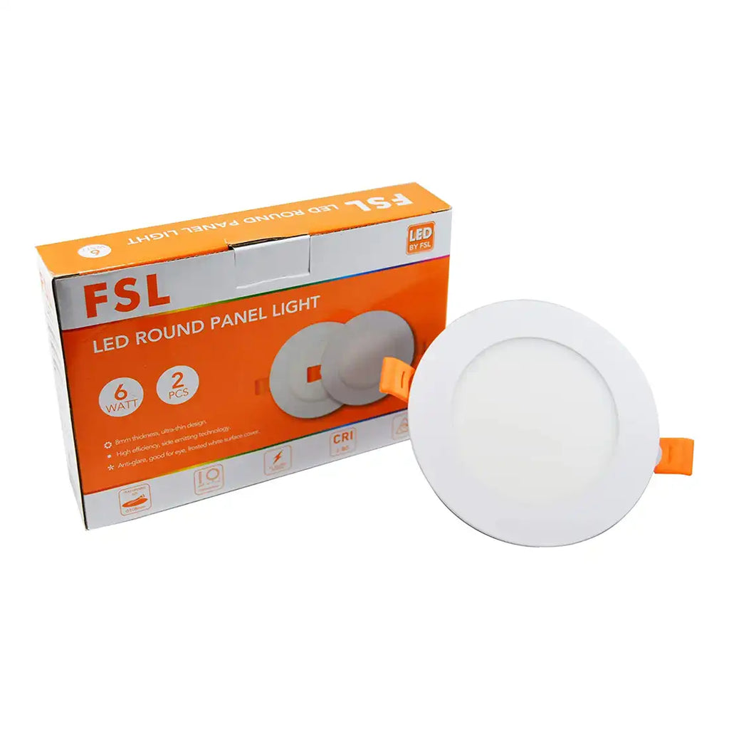 FSL FSP3033R 6W Round LED Slim Panel 6500K 2Pcs White Dubai UAE NQCART