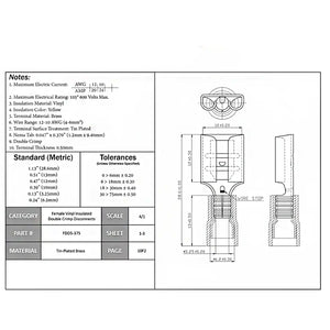 Giffex FDD5.5-375 Yellow Female Disconnect Crimp Terminal Dubai | UAE